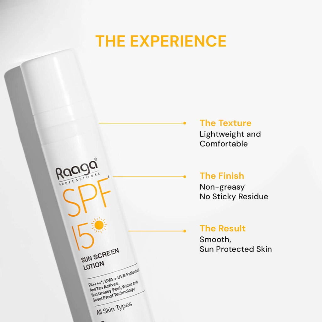 Raaga Sunscreen SPF 15 PA+++ | Sweat Proof - 55ml | Buy Now – Raaga ...